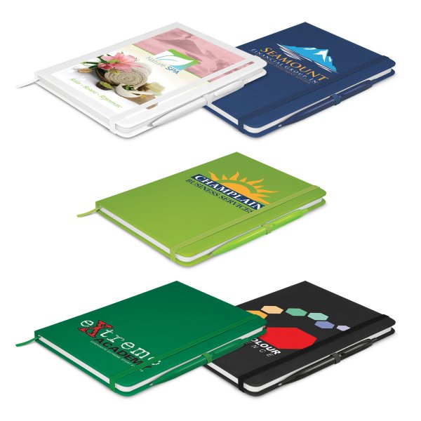 Pen Omega Notebook Matching Custom Branded | Black Blue Conference ...