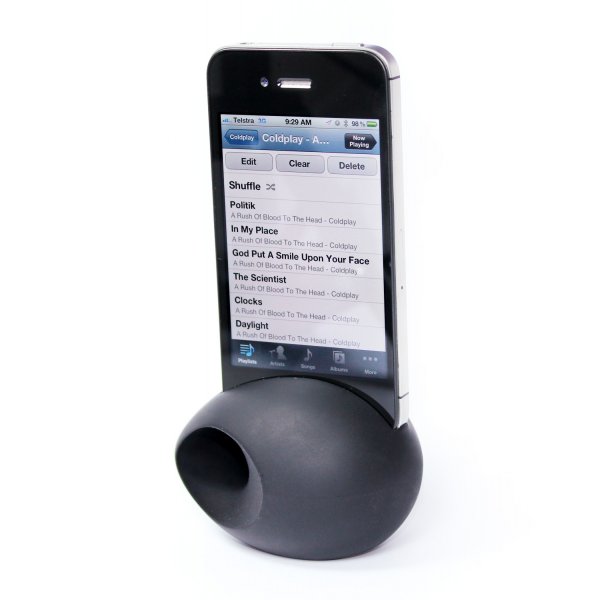 Custom Logo Branded Egg Phone Stand Speaker | Black White Work from ...