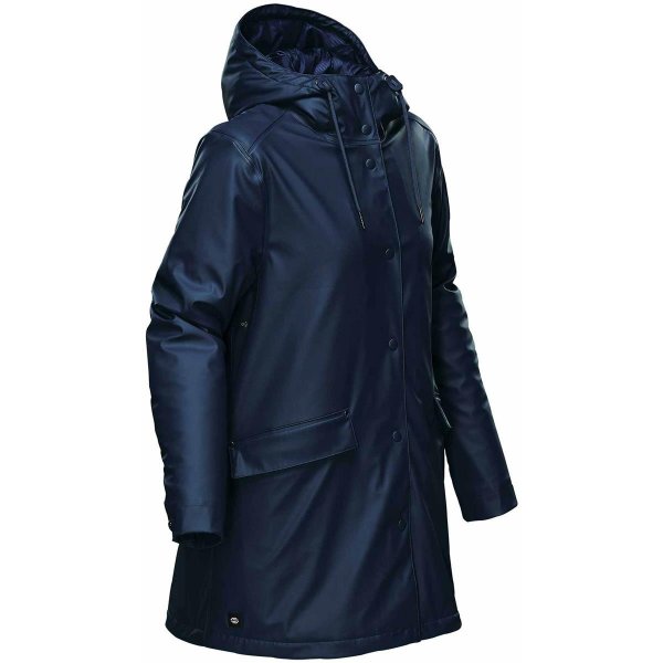 Custom Logo Branded Women Insulated Rain Jacket | Black Navy Waterproof ...